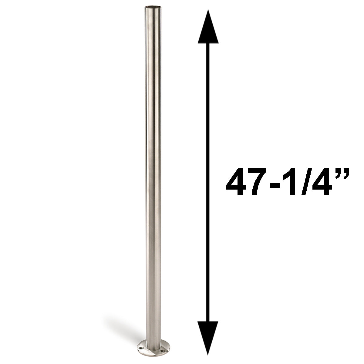 47" Tall Floor Mount Newel Post - Stainless Stair Parts – Stainless ...
