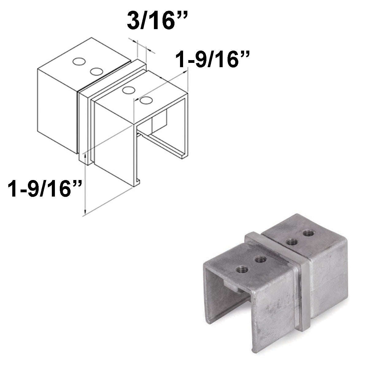 E1200140 Stainless Steel Square Cap Railing Connector - Stainless Stair ...
