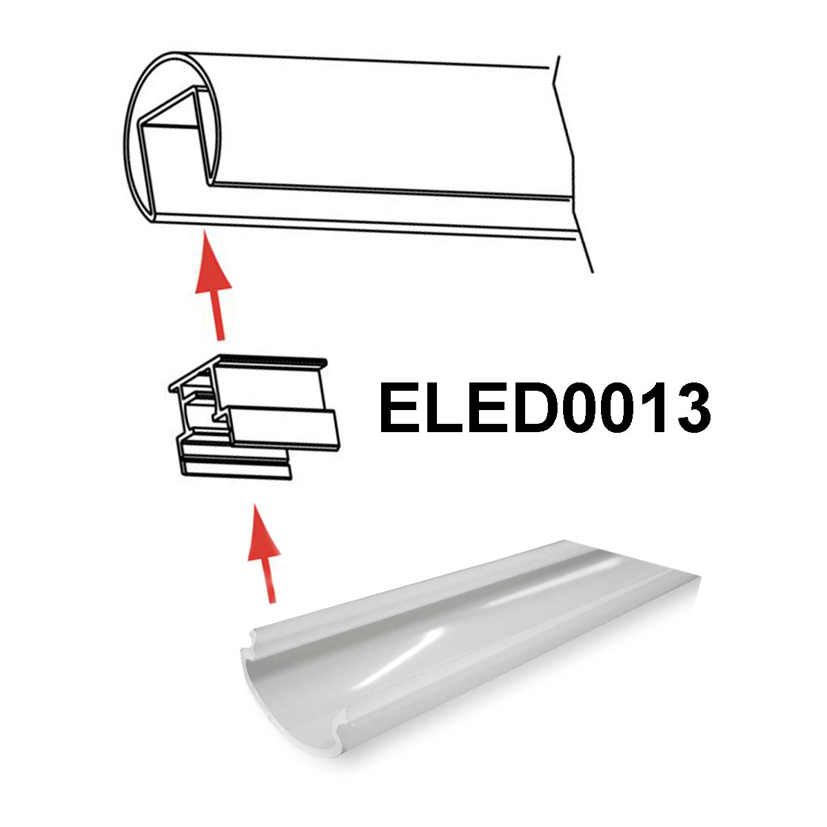 ELED0012 Translucent LED Strip Light Cover - Stainless Stair Parts ...