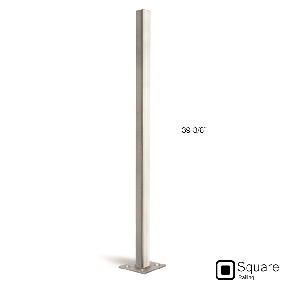 E0032 Floor Mount Stainless Steel Square Newel Post - Stainless Stair ...