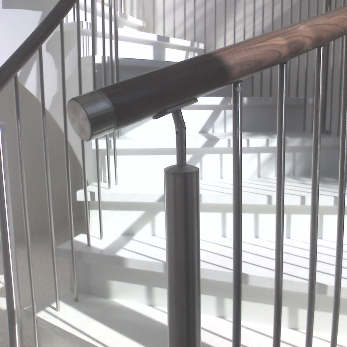 E-692 Wenge Modern Round Wood Stair Handrail - Stainless Stair Parts ...