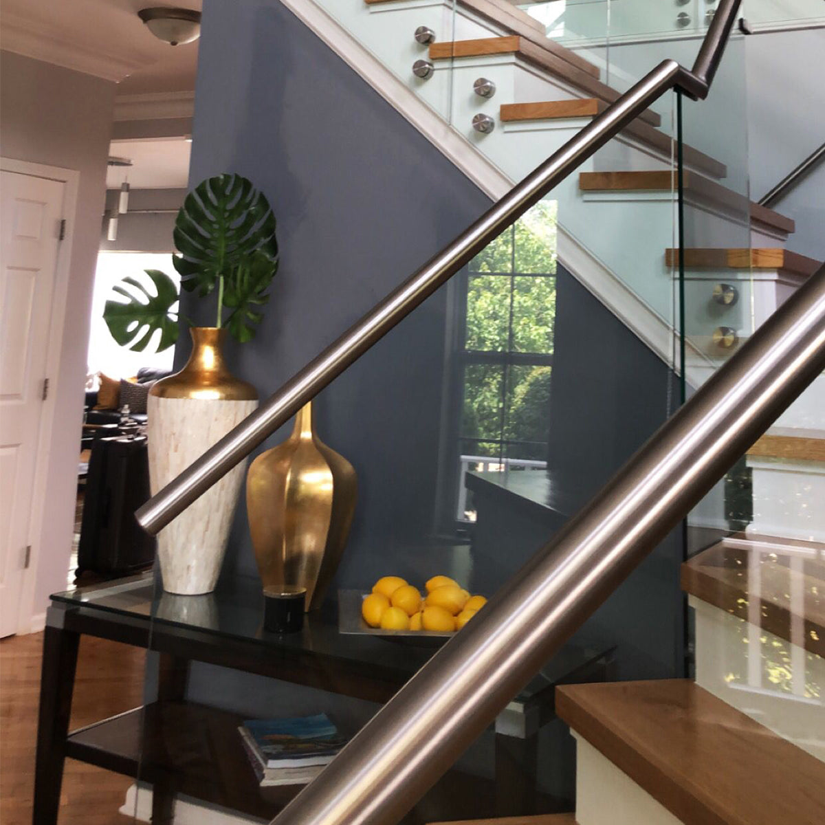 E1000424 Stainless Steel Round Cap Rail for Glass Railing Systems ...