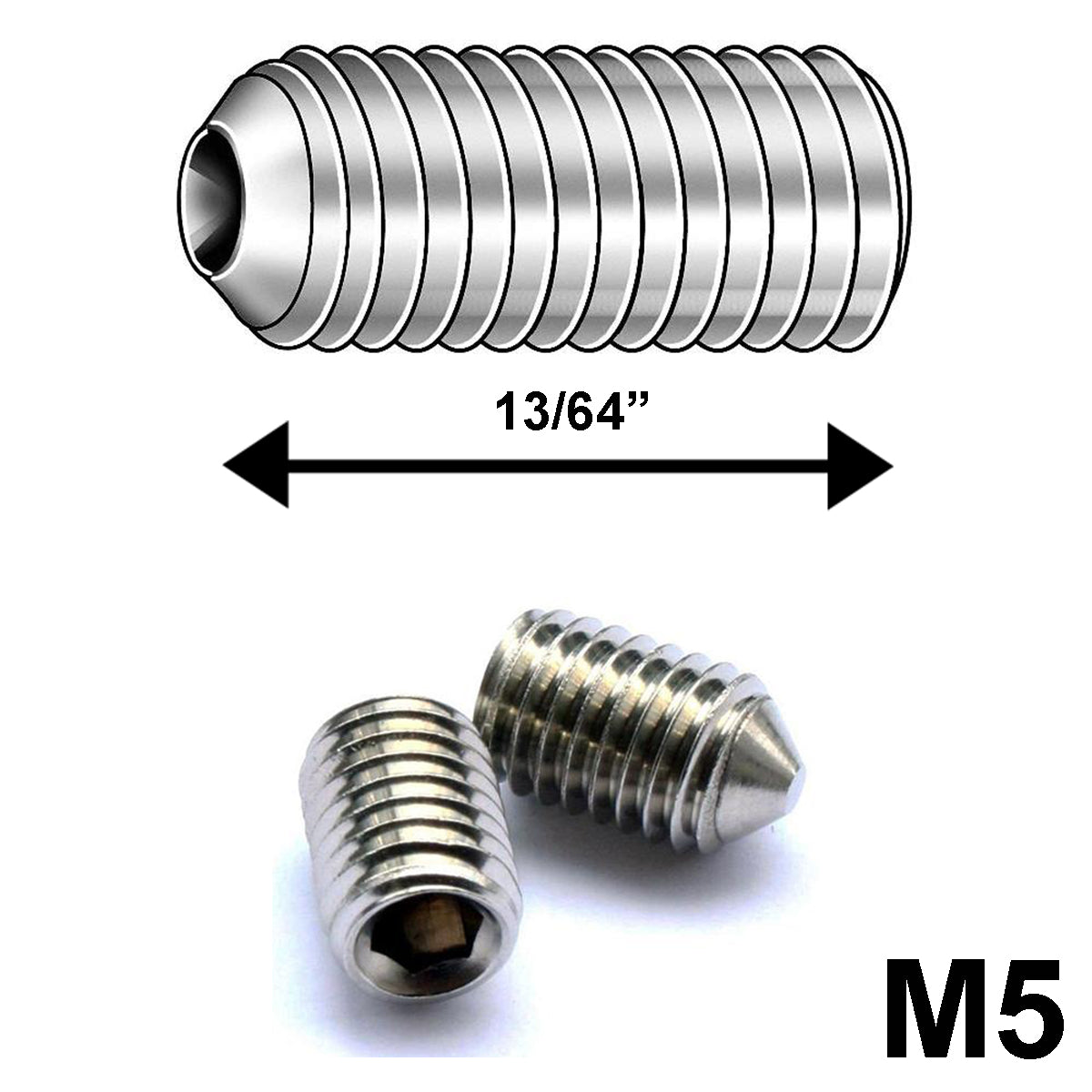 E035 Stainless Steel Screw Hexagon Socket M5 x 13/64" - Stainless Stair ...